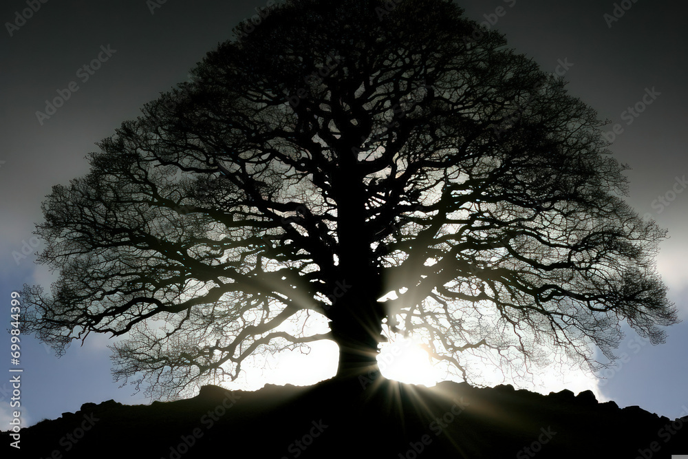 An image showcasing the stark contrast between a solitary tree's ...