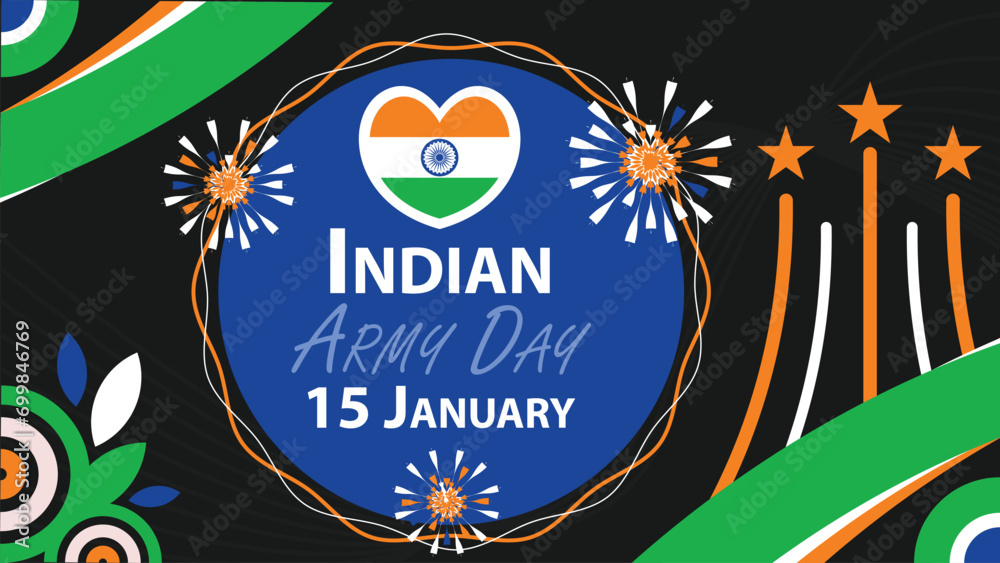Indian Army Day vector banner design with geometric shapes and vibrant ...