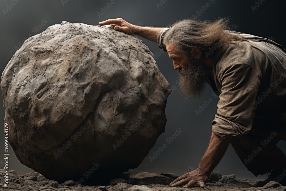 Sisyphus is pushing a rock up a mountain. The enduring symbolism of ...