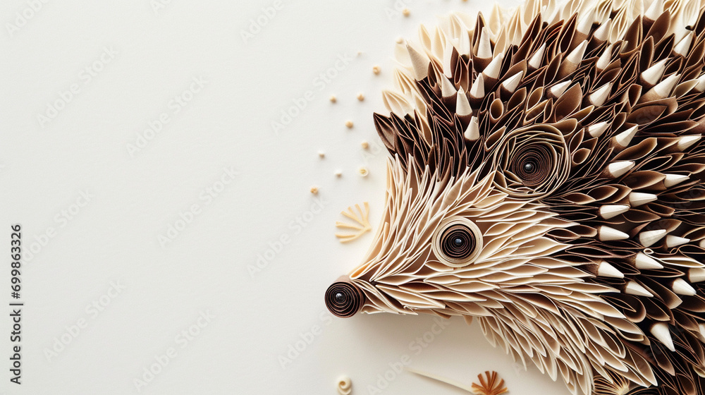 A beautifully crafted paper quilling hedgehog, with detailed spines in ...