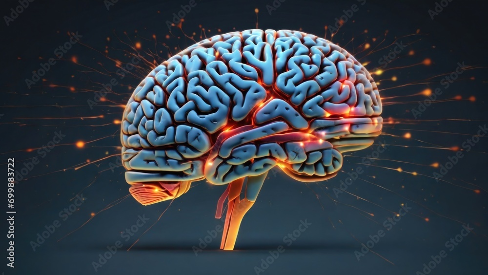 A brain scan showing different areas lighting up as memories are ...