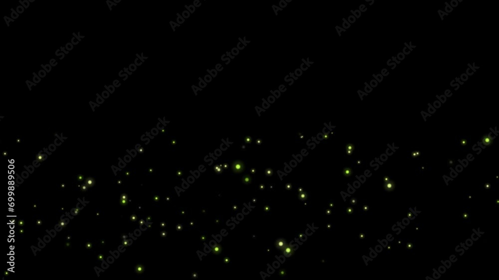 Vidéo Stock Flying fireflies glowing at night against black screen. Vfx ...