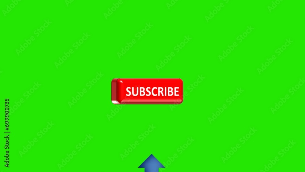 3D Animated pop up youtube subscribe button with pop up arrow clicking ...