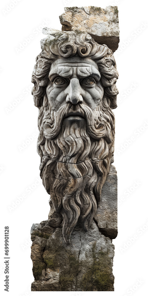 Ancient rock pillar sculptured Greek God , Antique Greek Column of ...