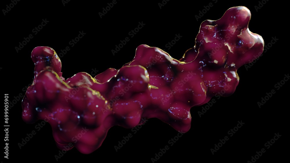 This 3D rendering illustrates glucagon, a peptide hormone secreted by ...