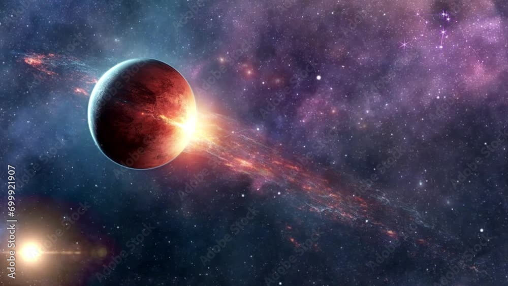 Vídeo do Stock: A planet with multiple suns, where the sky is always a ...