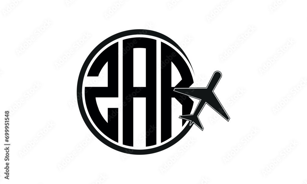 ZAR three initial letter circle tour & travel agency logo design vector ...