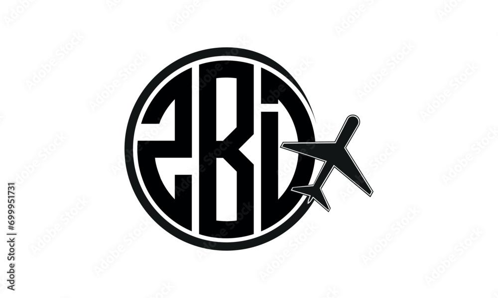 ZBD three initial letter circle tour & travel agency logo design vector ...