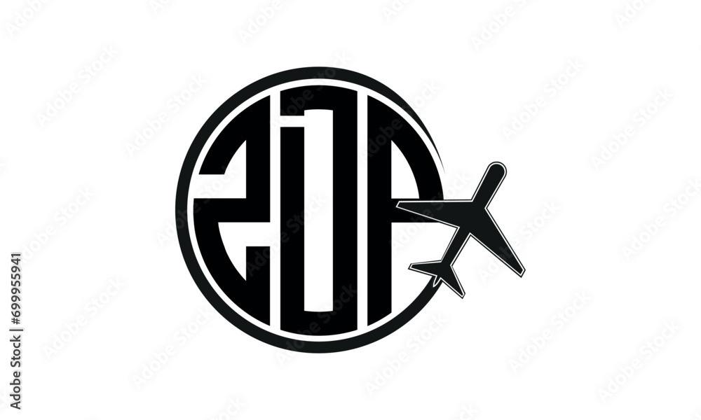ZDP three initial letter circle tour & travel agency logo design vector ...