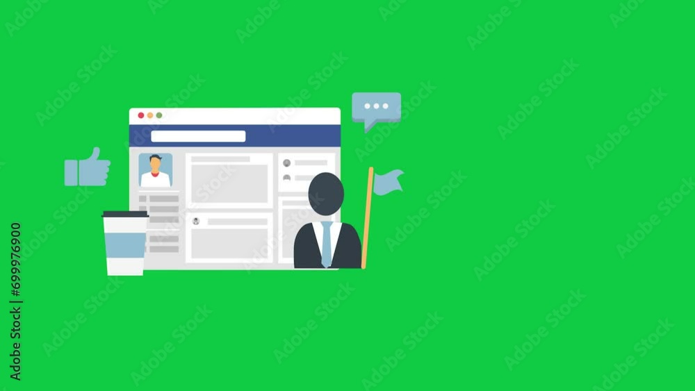 4K Animated Infographic Footage visualizing Fb Promotion, Like Hand ...