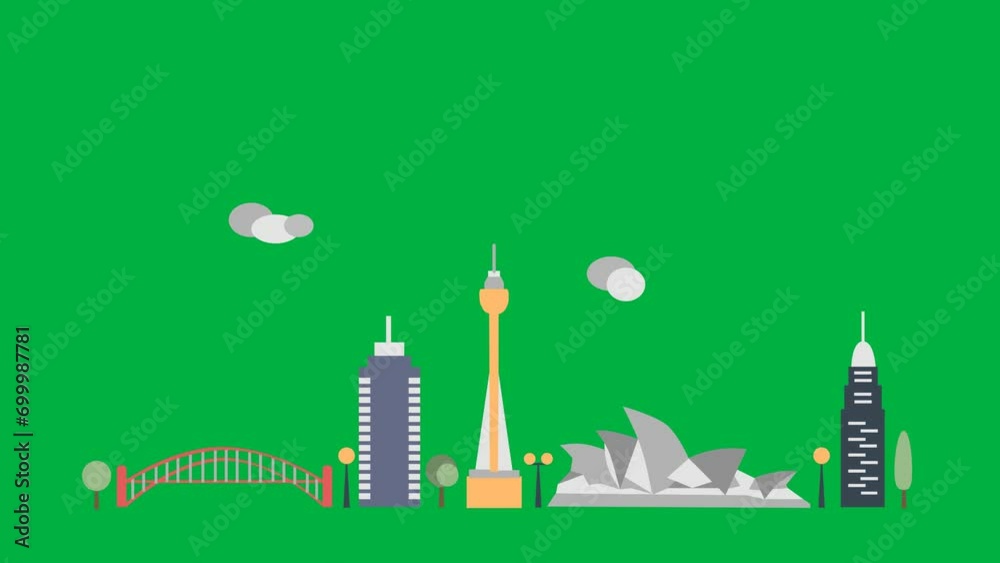 4K Infographic of Sydney city map navigation icon, motion graphics with ...