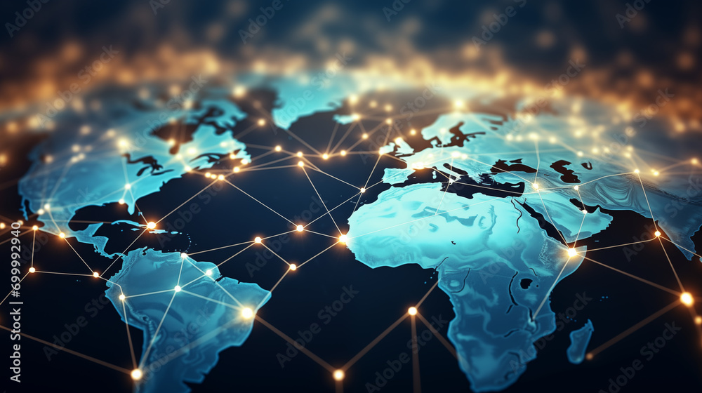 Photo An abstract representation of interconnected global business ...