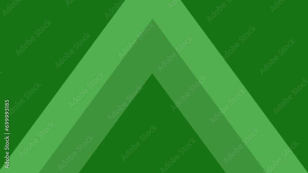 Transition animation. Green triangle movement with green screen ...