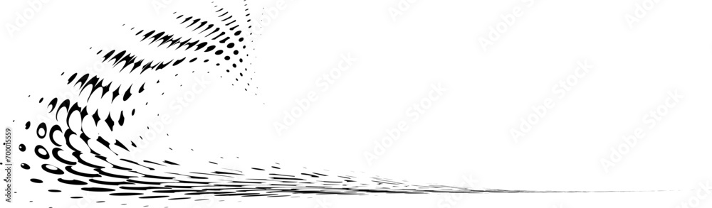 Dotted halftone rounded corner frame with the effect of rotational ...