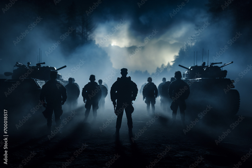 military standing in front of tanks Stock Photo | Adobe Stock