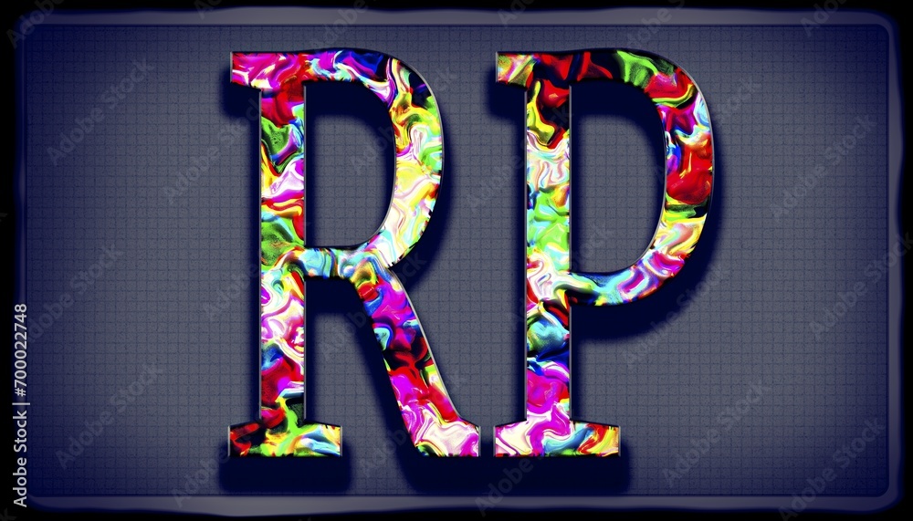 Double letter signature RP in an unique design named Painter rough ...