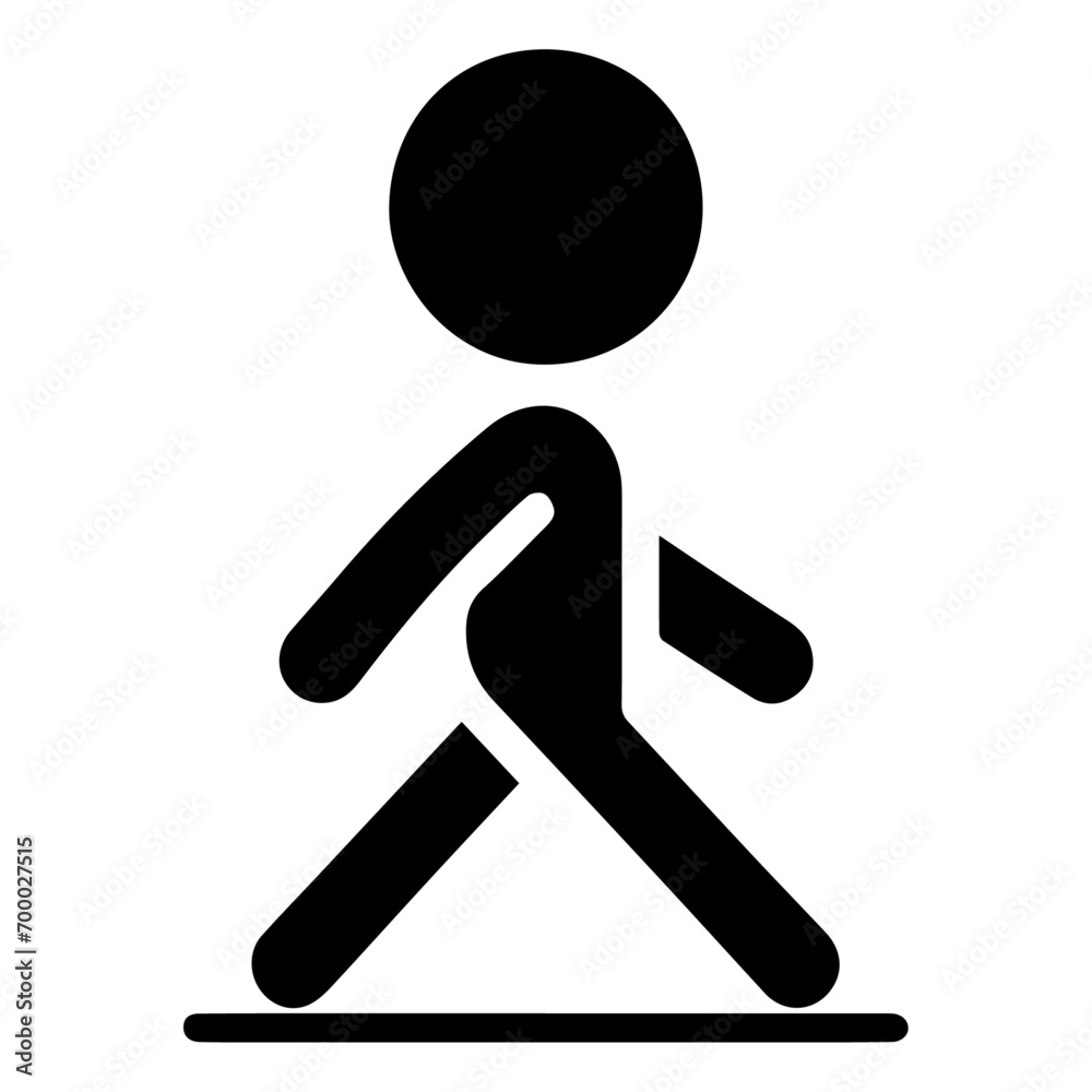 minimal Stick Figure character walking vector silhouette, black color ...