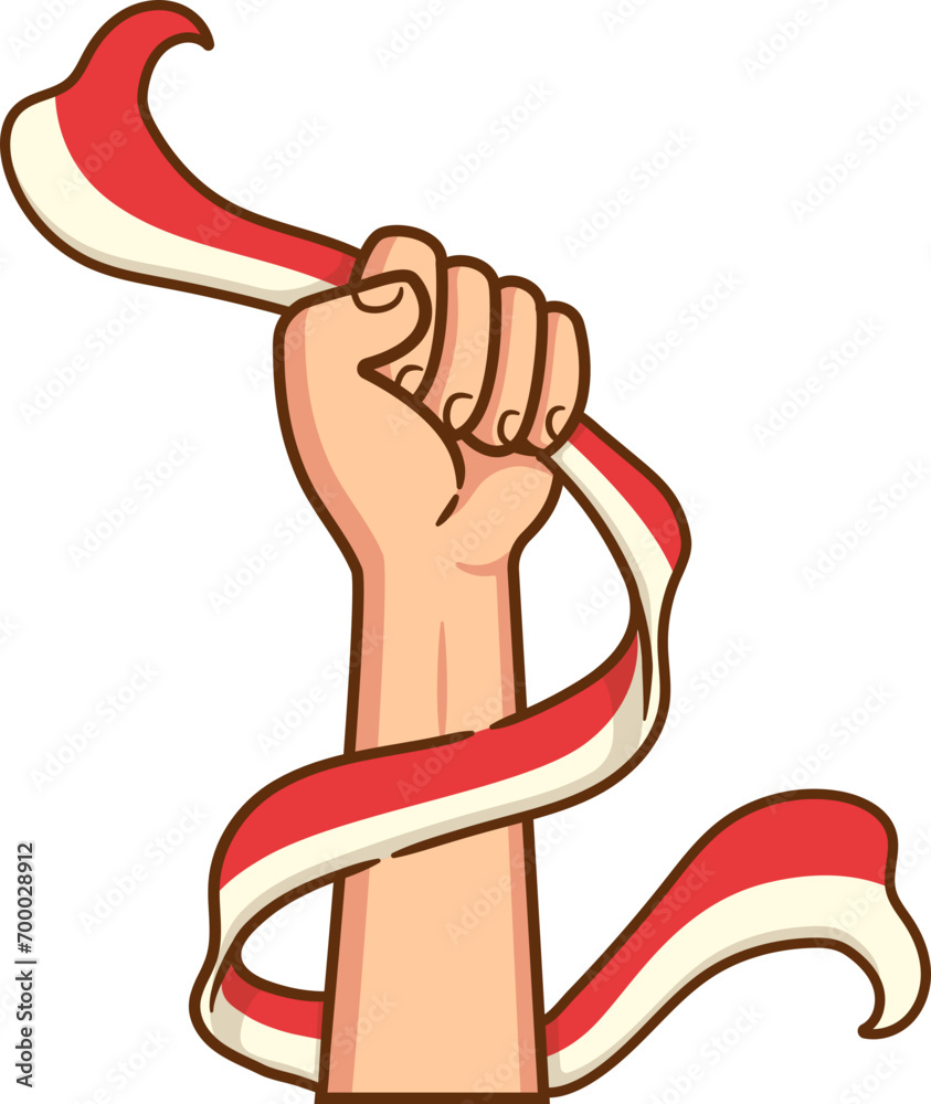 Tangan Merdeka Memegang Bendera Merah Putih Hut RI Republik Indonesia ...