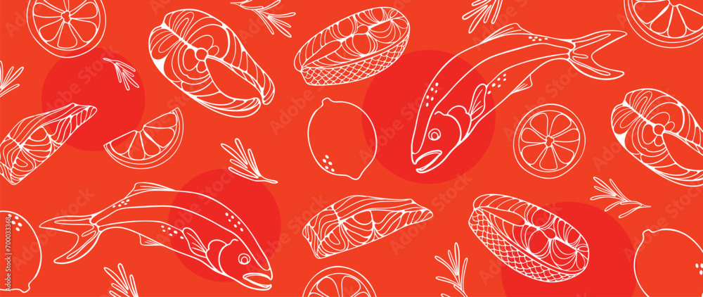 Salmon steak pattern texture background vector. Abstract salmon meat on ...