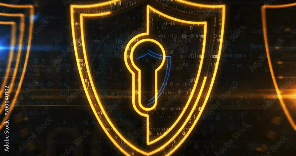 Cyber security computer protection with shield symbol abstract digital ...
