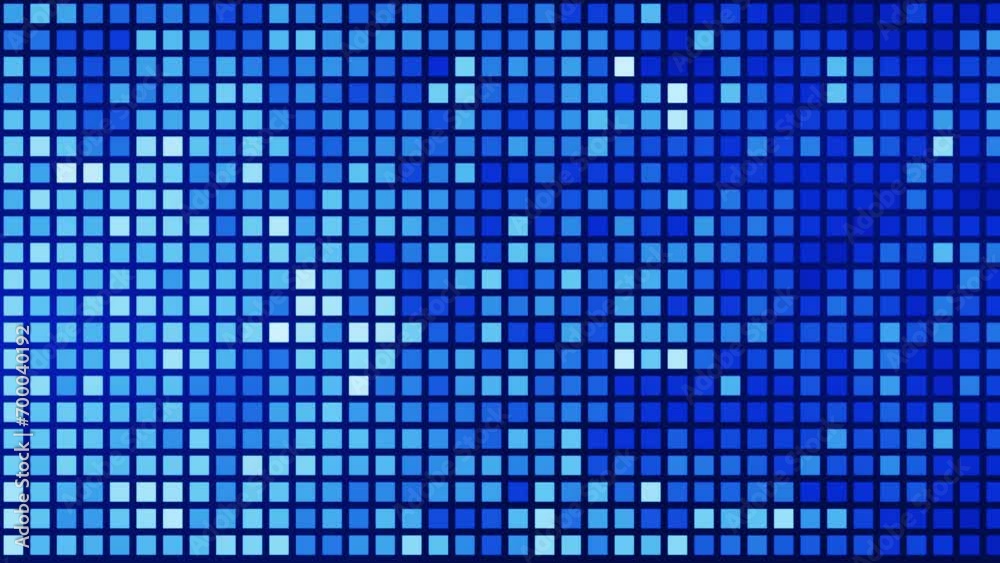 Pixelated background randomly changing the colors of pixels and squares ...