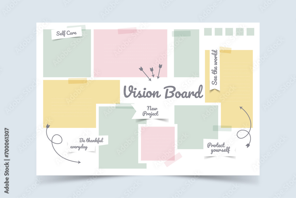 Vector photo collage template moodboard pictures grids vector ...