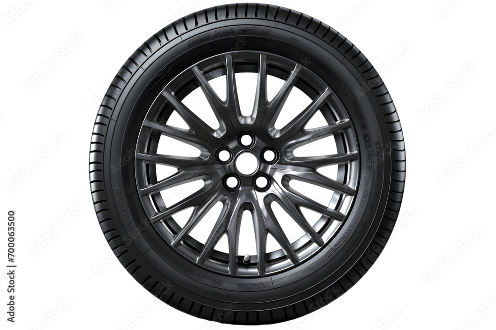 New car tire front view isolated on transparent background Stock ...