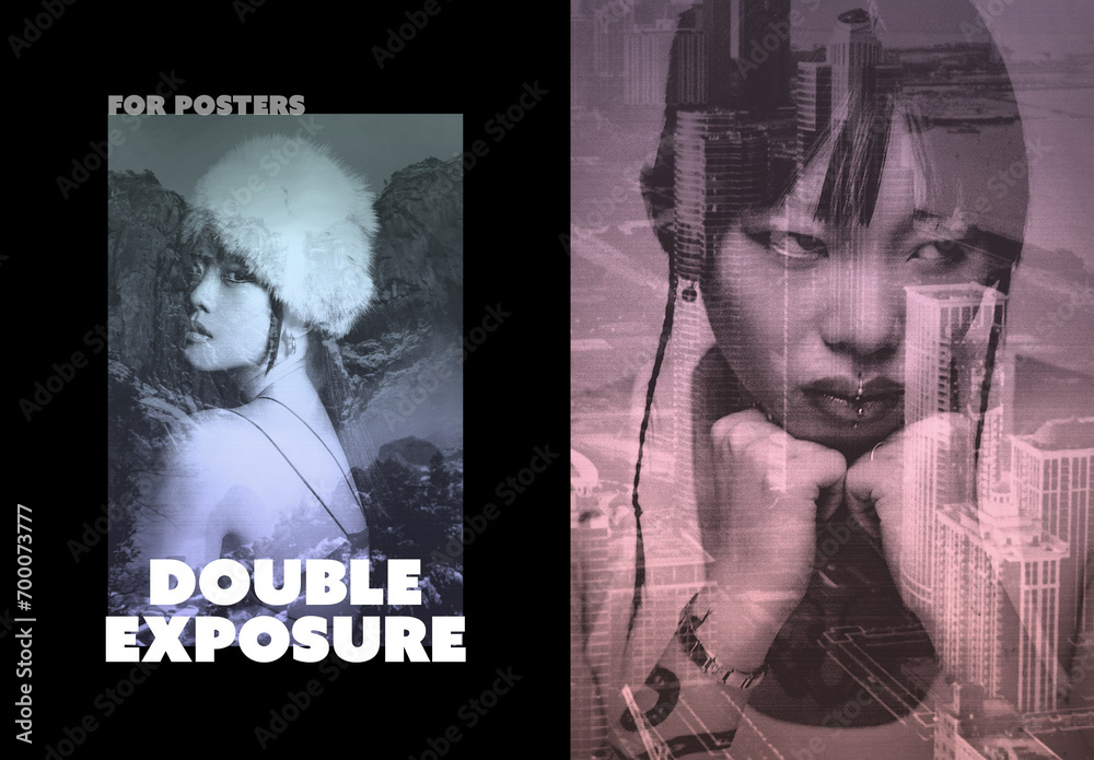 Double Exposure Puzzle Poster Photo Effect Mockup Stock Template ... Double Exposure Puzzle Poster Photo Effect Mockup Stock Template ...