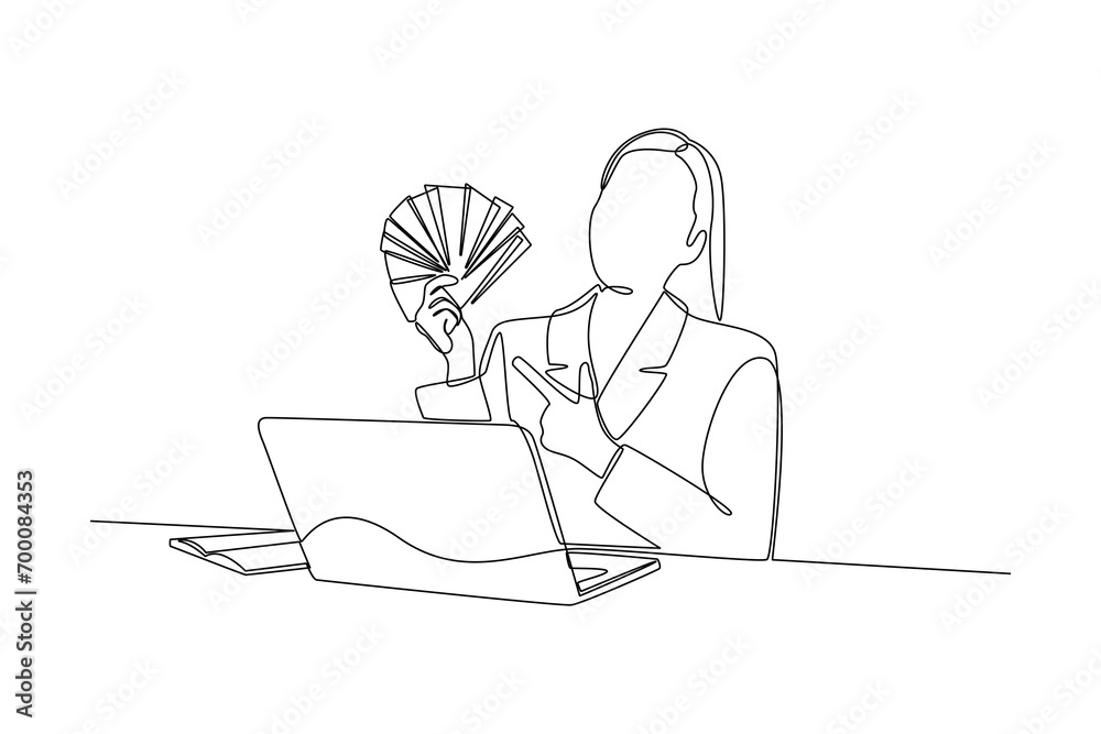 Continuous one line drawing Saving money, analyzing, planning personal ...