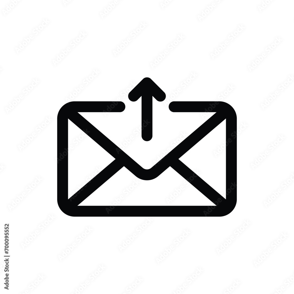 Outbox icon in trendy outline style isolated on white background ... Outbox icon in trendy outline style isolated on white background ...
