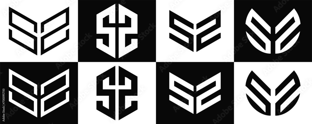 SS letter logo design in TOW style. SS polygon, circle, triangle ...