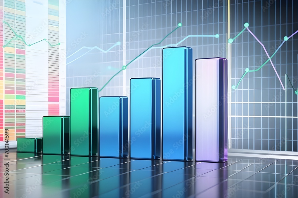 ภาพประกอบสต็อก Bar chart symbolizing economic growth and wealth ...