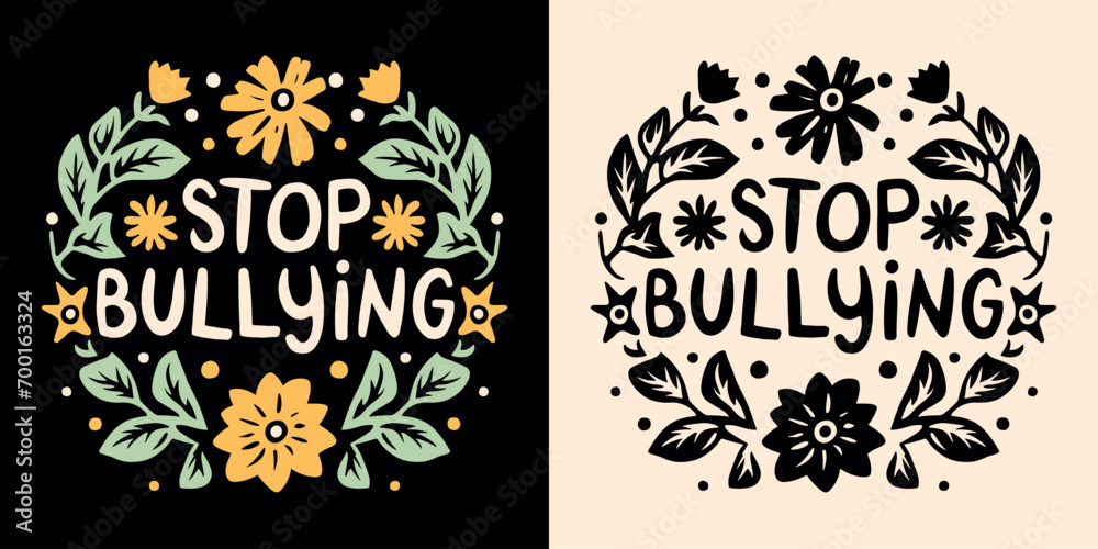 Stop bullying lettering poster. Anti bullying awareness quotes ...