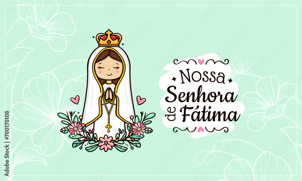 Vector hand drawn Nossa Senhora de Fatima illustration - Divine Visions ...