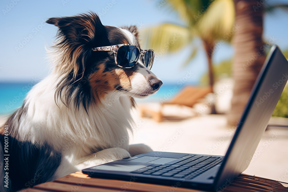 Generative AI technology picture of chilling nomad person sitting near ...