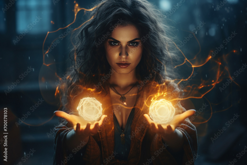 Generative AI image picture of powerful elements wizard practicing ice ...