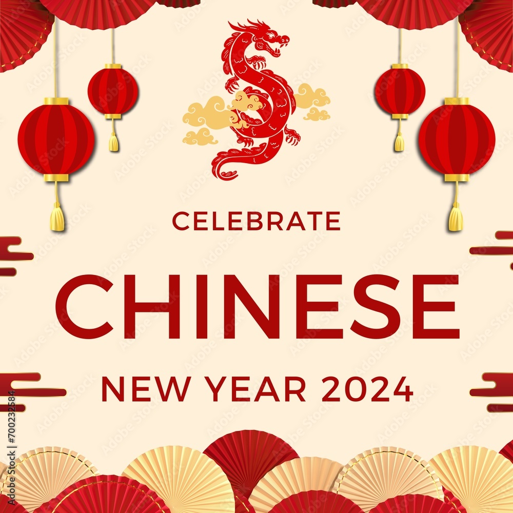 2024 Happy New Year, Background Design, Greeting Card, Banner, Poster ...