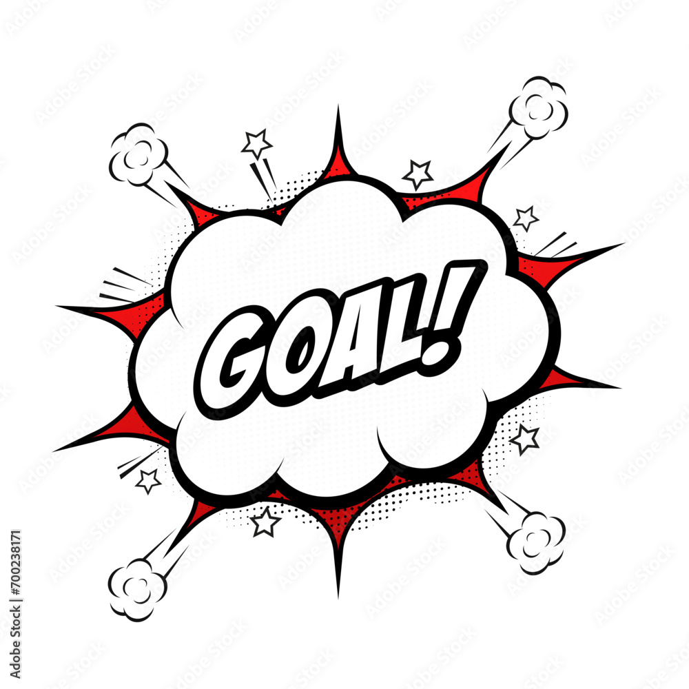 Goal speech bubble with stars and clouds. Vector colorful illustration ...