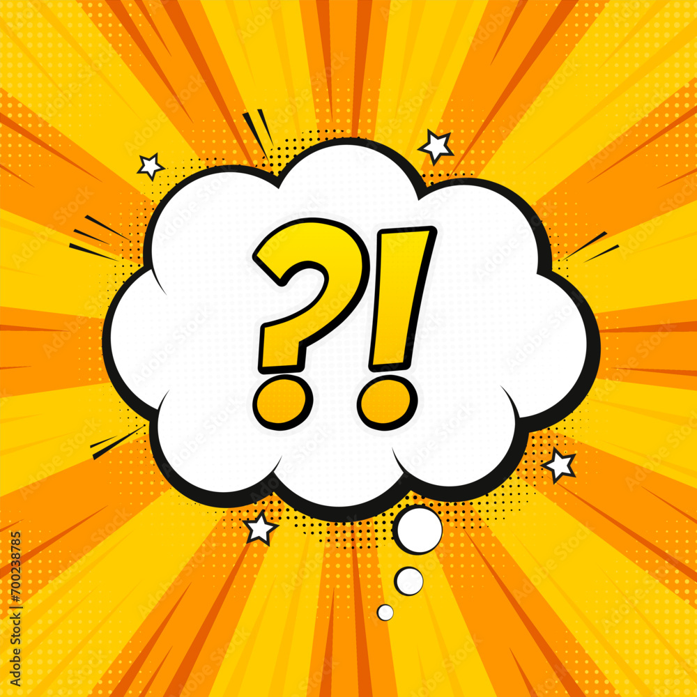 Exclamation and question mark cartoon funny retro candy comic font ...