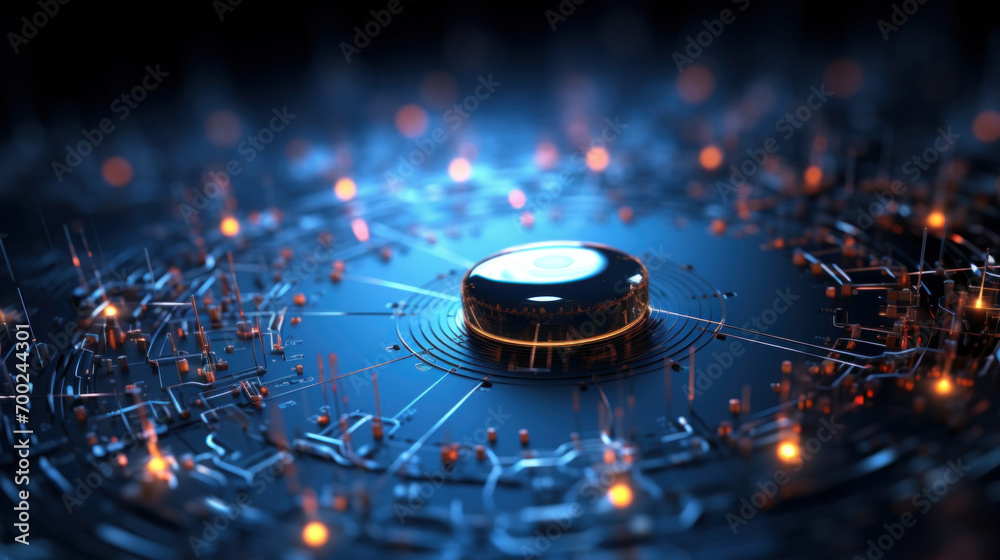 Quantum computing qubit abstract background concept. Chipset of future ...