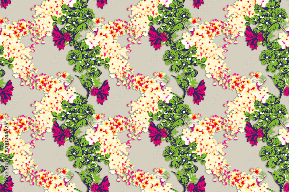 abstract solid flowers arrangement, all over vector design with a solid ...