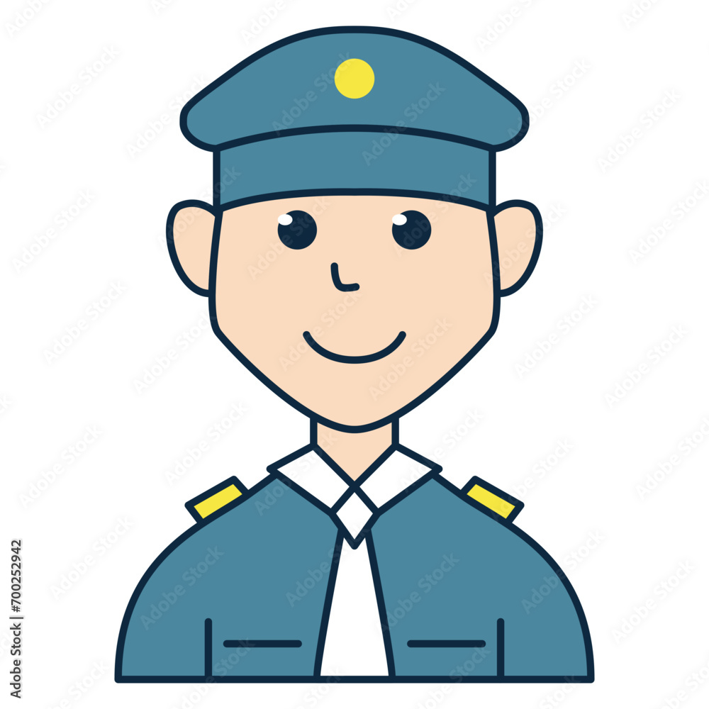 Policeman avatar illustration. Suitable for profile picture, member ...