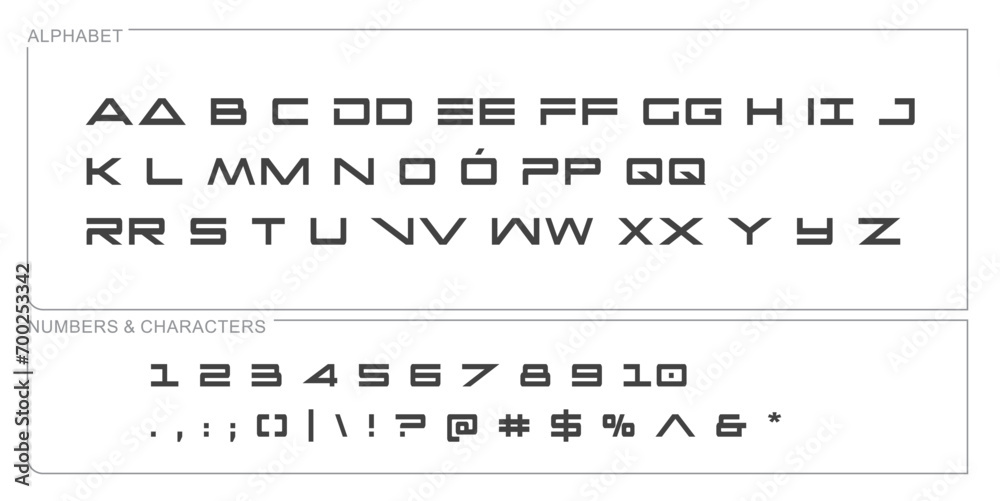 alphabet letters font set. typography font with trendy letters thin ...