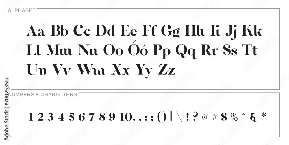 alphabet letters font set. typography font with trendy letters thin ...