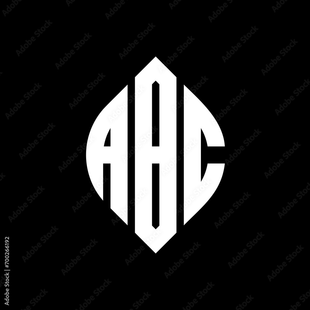 ABC circle letter logo design with circle and ellipse shape. ABC ...
