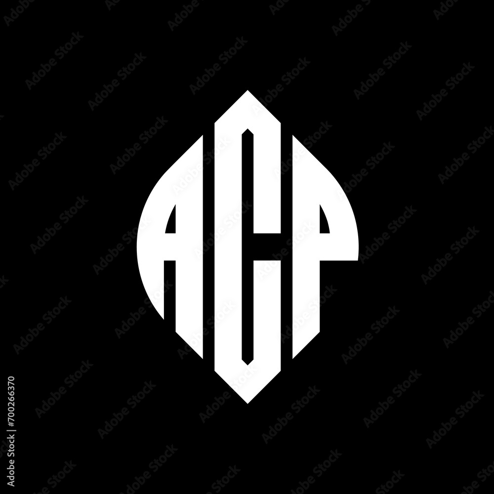ACP circle letter logo design with circle and ellipse shape. ACP ...