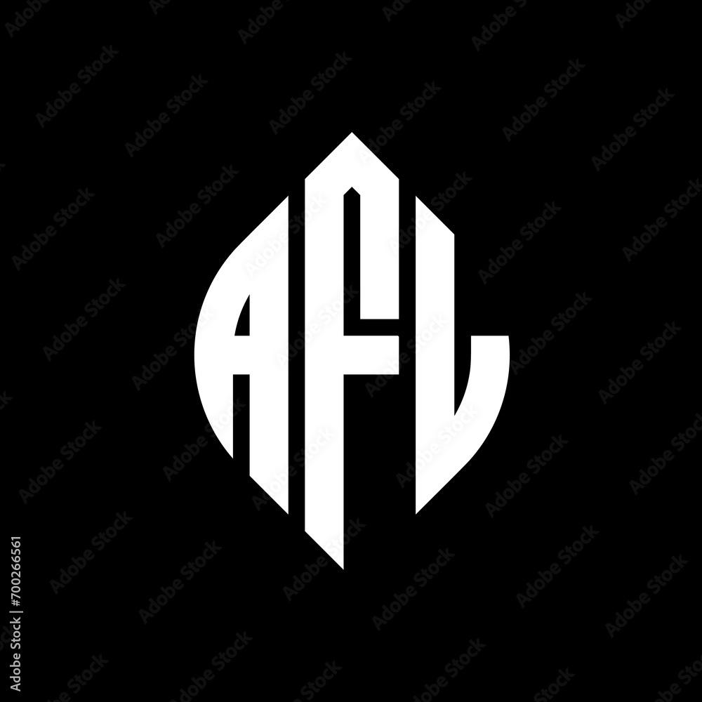 AFL circle letter logo design with circle and ellipse shape. AFL ...