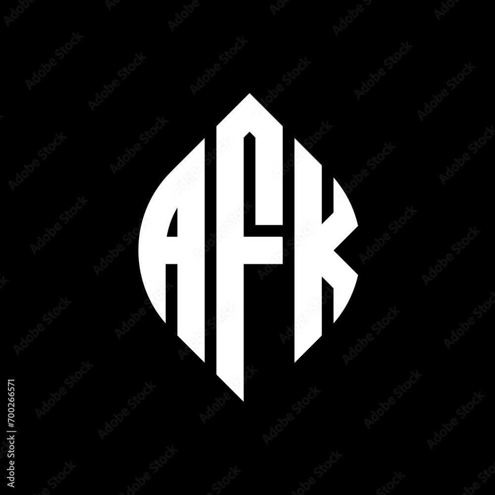 AFK circle letter logo design with circle and ellipse shape. AFK ...