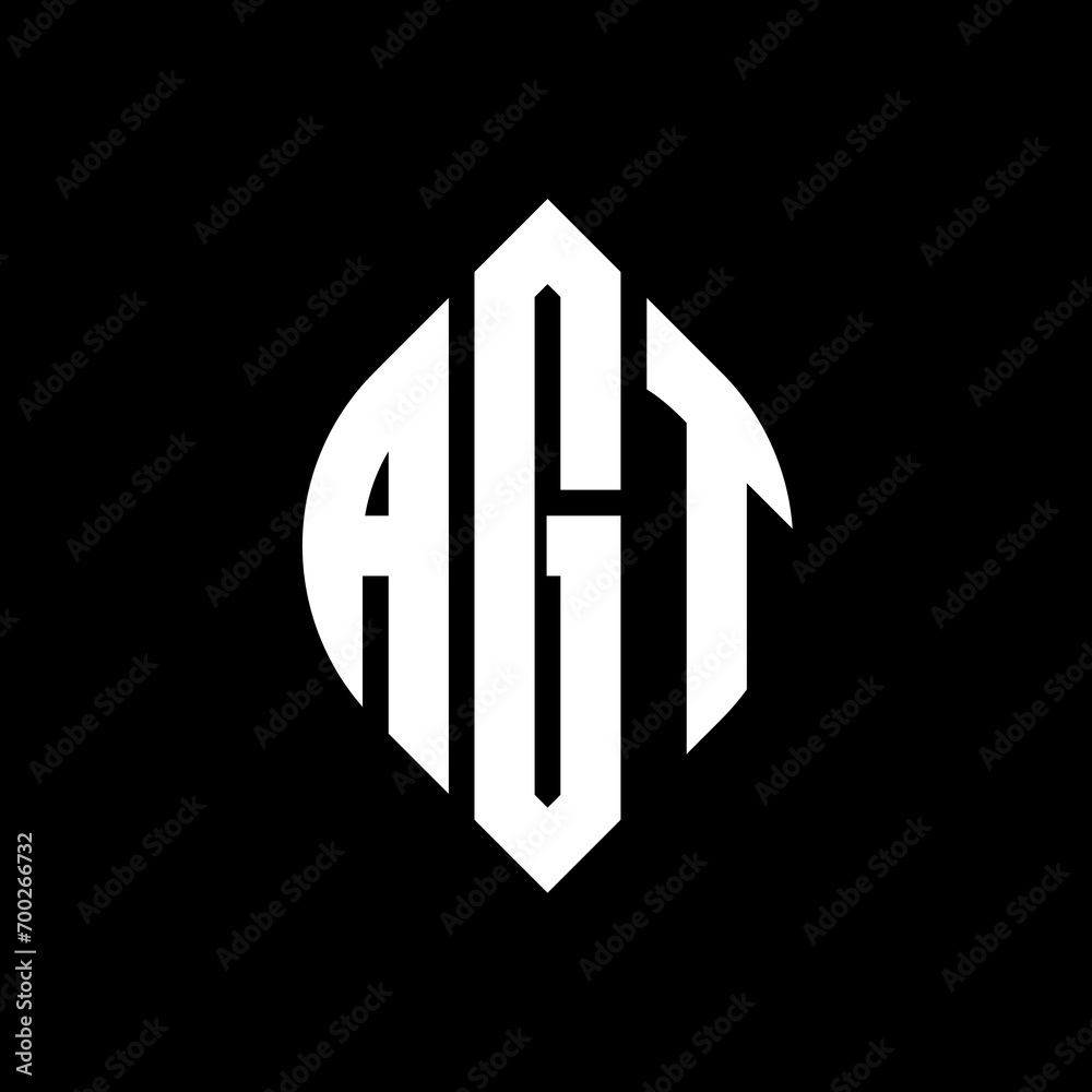 AGT circle letter logo design with circle and ellipse shape. AGT ...