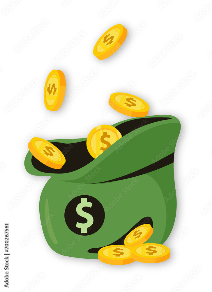 Money bank sign dollar bill banknotes, coin piles, tranperancy ...